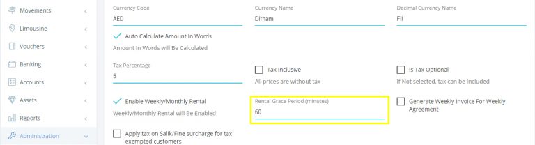 Free Access Rental Hours Setting | Speed Auto Systems