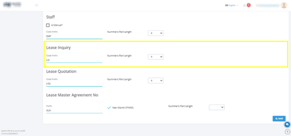 How to define Lease Inquiry Code | Speed Auto Systems